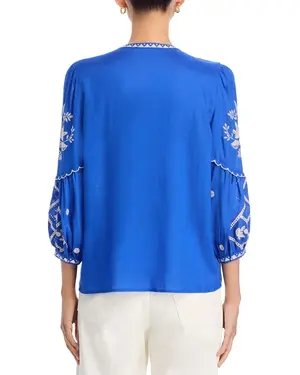 Johnny Was Scallop Sleeve Blouse