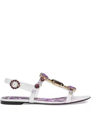 Dolce & Gabbana Rhinestone-embellished Sandals - White