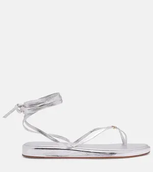 Tory Burch Capri Metallic Leather Thong Sandals