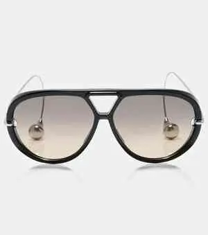 Bottega Veneta Drop Aviator Sunglasses - Black