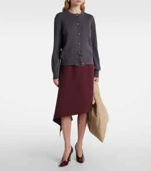 Bottega Veneta Knot Ribbed-knit Wool Cardigan
