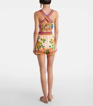 Dolce & Gabbana Taormina Printed Cotton Bra Top