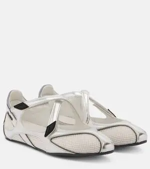 Attico Silver Tone Flats For Women