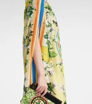 Dolce & Gabbana Printed Silk Cape