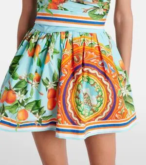 Dolce & Gabbana Taormina Printed Cotton Bustier Dress