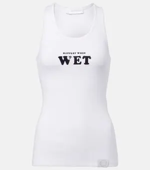 Stella McCartney Printed Cotton-blend Tank Top - White