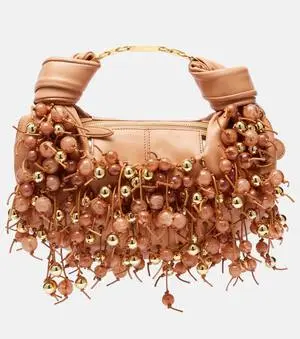 Zimmermann Beaded Leather Shoulder Bag - Brown