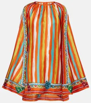 Dolce & Gabbana Oversized Striped Silk Shirt - Multicoloured
