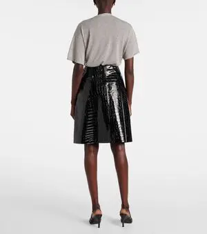 TOTEME Croc-effect Leather Miniskirt - Black