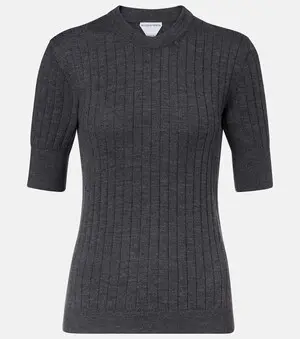 Bottega Veneta Ribbed-knit Top - Grey
