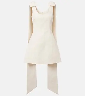 MARKARIAN Gita Bow-detail Brocade Minidress - White