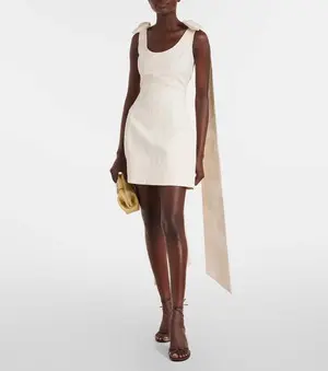 MARKARIAN Gita Bow-detail Brocade Minidress - White