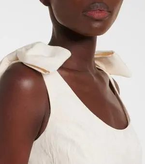 MARKARIAN Gita Bow-detail Brocade Minidress - White