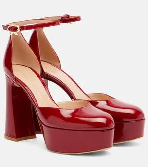 GIANVITO ROSSI Hilary 100 Patent Leather Platform Pumps - Red