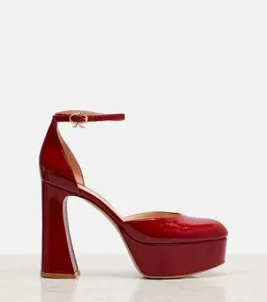 GIANVITO ROSSI Hilary 100 Patent Leather Platform Pumps - Red