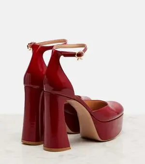 GIANVITO ROSSI Hilary 100 Patent Leather Platform Pumps - Red
