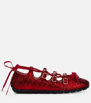 Simone Rocha Ghillie Glitter Ballerinas