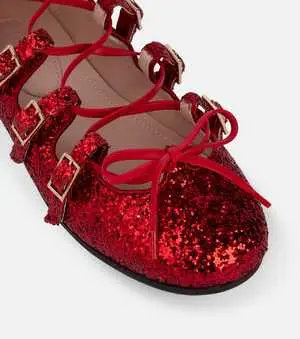 Simone Rocha Ghillie Glitter Ballerinas