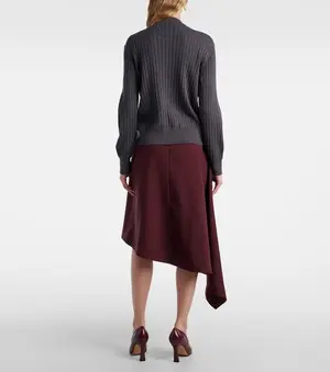 Bottega Veneta Knot Ribbed-knit Wool Cardigan