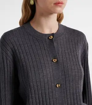 Bottega Veneta Knot Ribbed-knit Wool Cardigan