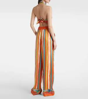 Dolce & Gabbana Striped Silk Palazzo Pants