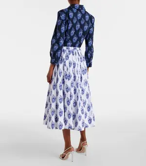 Carolina Herrera Floral Cotton-blend Midi Skirt - Multicoloured