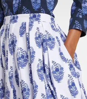 Carolina Herrera Floral Cotton-blend Midi Skirt - Multicoloured