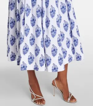 Carolina Herrera Floral Cotton-blend Midi Skirt - Multicoloured