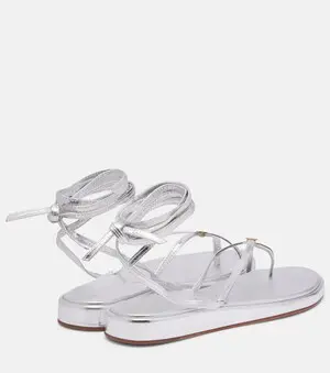 Tory Burch Capri Metallic Leather Thong Sandals