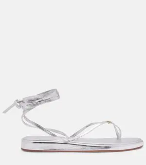 Tory Burch Capri Metallic Leather Thong Sandals
