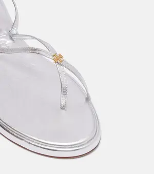 Tory Burch Capri Metallic Leather Thong Sandals