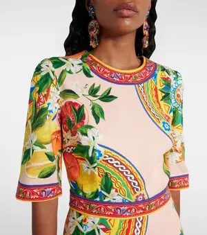 Dolce & Gabbana Printed Cotton-blend Minidress