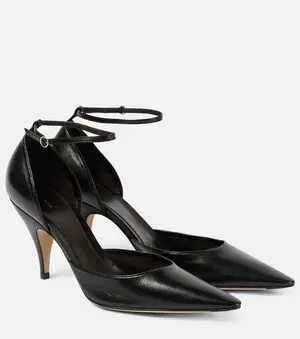 THE ROW Liisa Leather Pumps - Black