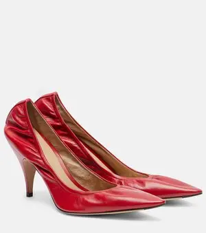 THE ROW Liisa Leather Pumps - Red