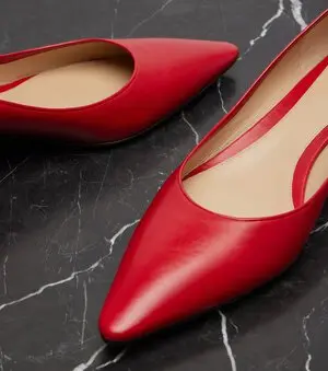 THE ROW Liisa Leather Pumps - Red