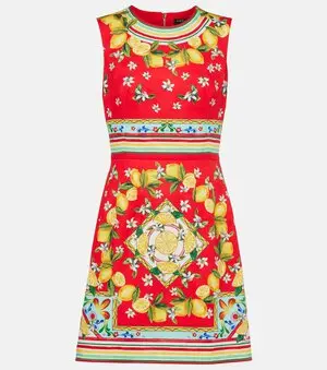 Dolce & Gabbana Printed Cotton Minidress - Red