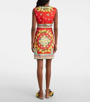 Dolce & Gabbana Printed Cotton Minidress - Red