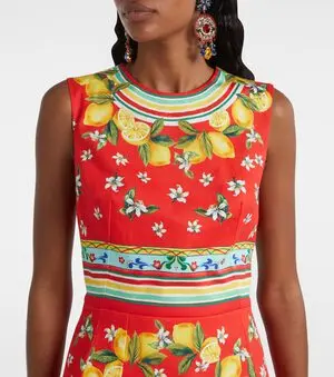 Dolce & Gabbana Printed Cotton Minidress - Red