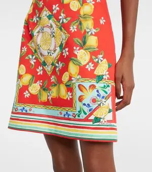 Dolce & Gabbana Printed Cotton Minidress - Red
