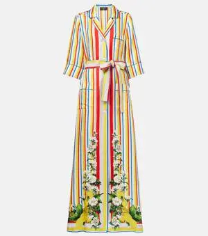 Dolce & Gabbana Striped Silk Shirt Dress - Multicoloured