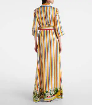 Dolce & Gabbana Striped Silk Shirt Dress