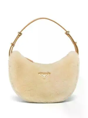 Prada Arqué Shearling Shoulder Bag