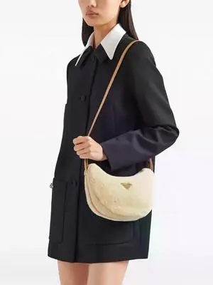 Prada Arqué Shearling Shoulder Bag
