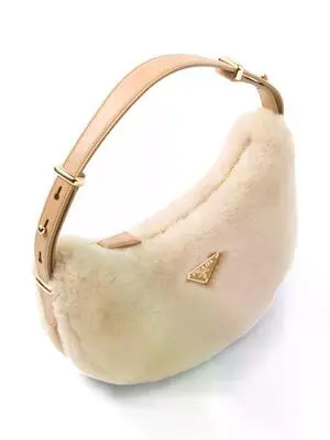 Prada Arqué Shearling Shoulder Bag