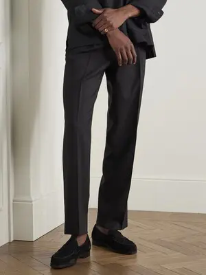 John Lobb Lopez Suede Penny Loafers - Black