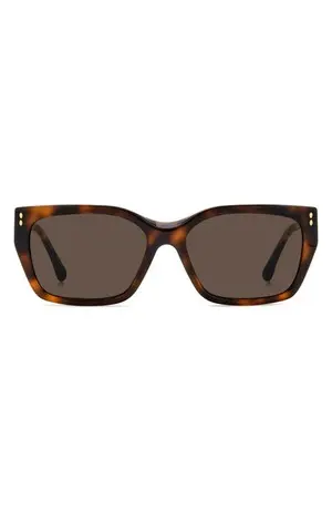 Isabel Marant 58mm Rectangular Sunglasses - Brown Havana