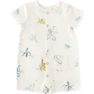 PEHR Patch Pocket Organic Cotton Romper - Octopus Oasis