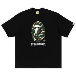 A BATHING APE Marbling Camo Relaxed Fit Tee - Black