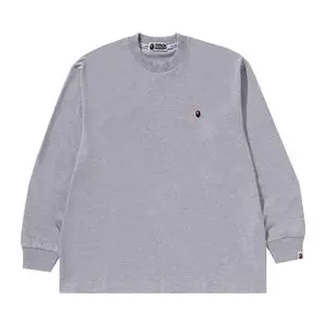A BATHING APE One Point Ape Head Relaxed Fit Long-sleeve Tee - Grey