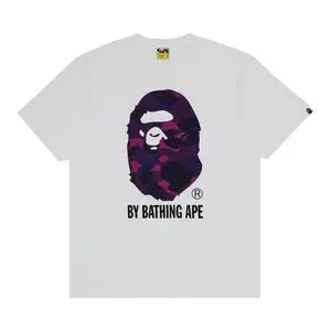 A BATHING APE Color Camo Bathing Ape Tee - White